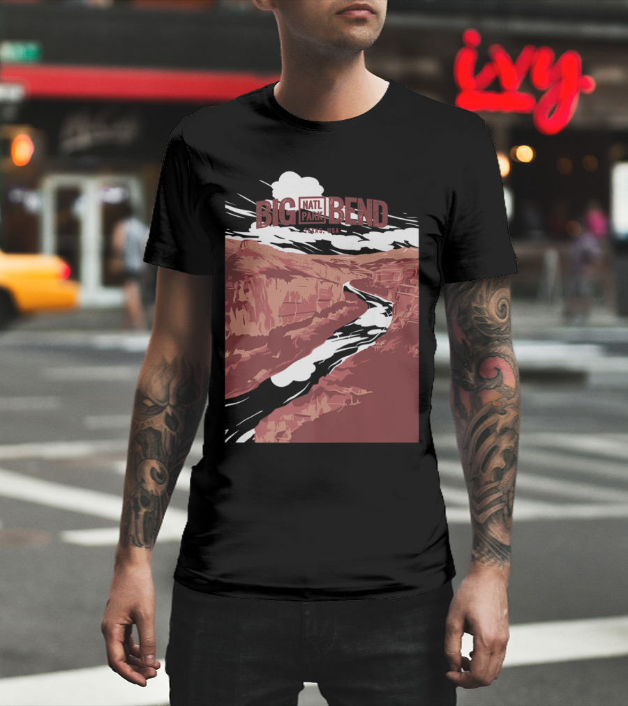 Big Bend National Park Texas USA Vintage Natl Park River Scene T-Shirt