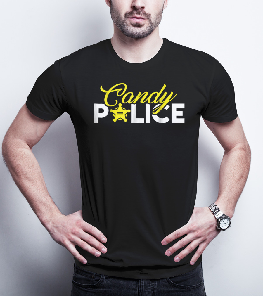 Candy Police Halloween Badge Humor T-Shirt