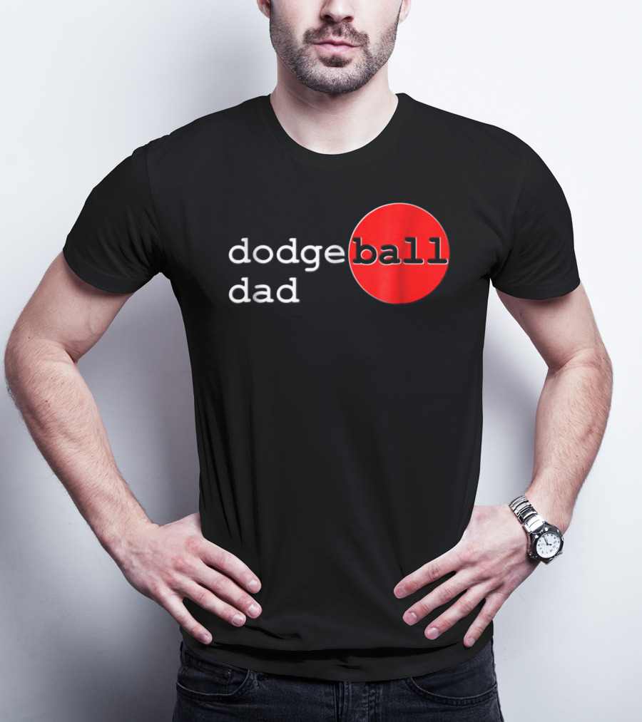 Dodgeball Dad Father Dodge Ball Parent Red Ball T-Shirt