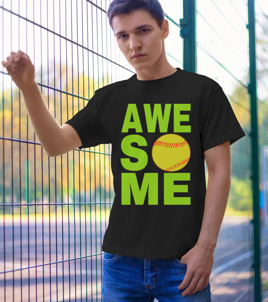 AWESOME Funny Softball Cute Love Player Tee60 T-Shirt