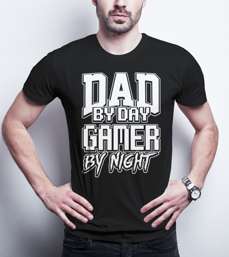 Dad By Day Gamer By Night Christmas Video Computer Games T-Shirt