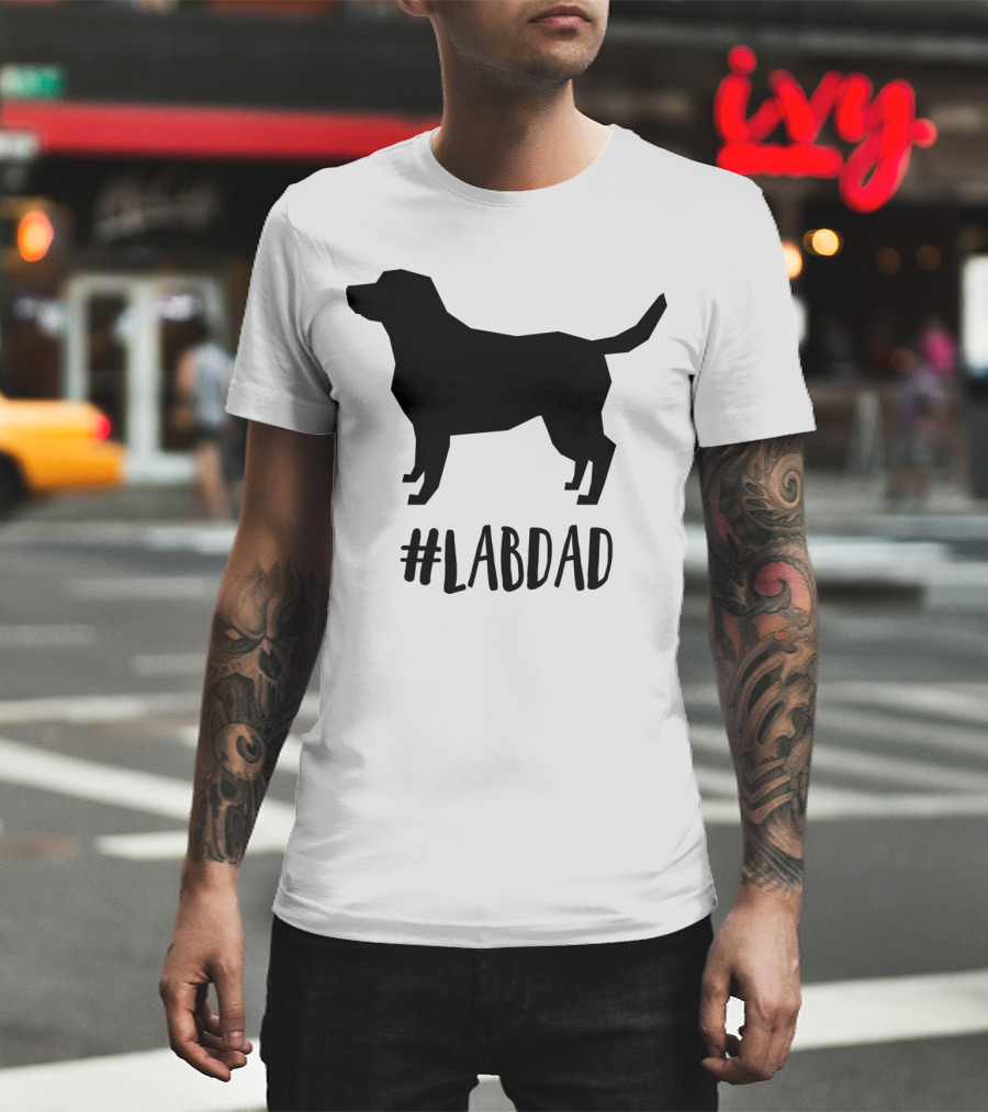 LABDAD Yellow Black Labrador Retriever Dog T-Shirt