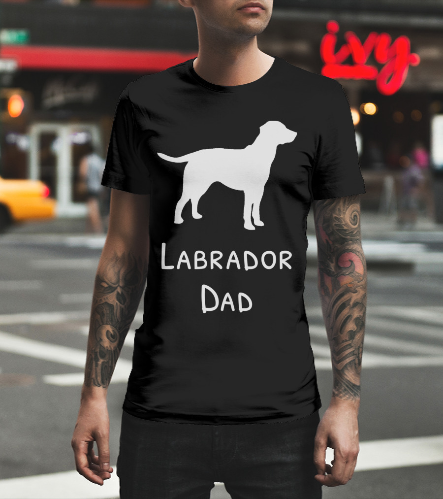 Labrador Dad Silhouette Canine Father's Day T-Shirt