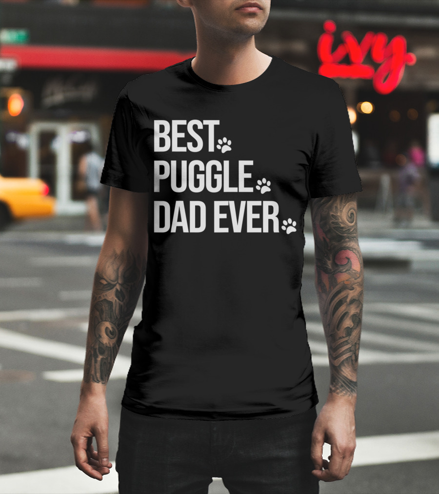 Best Puggle Dad Ever Paws T-Shirt