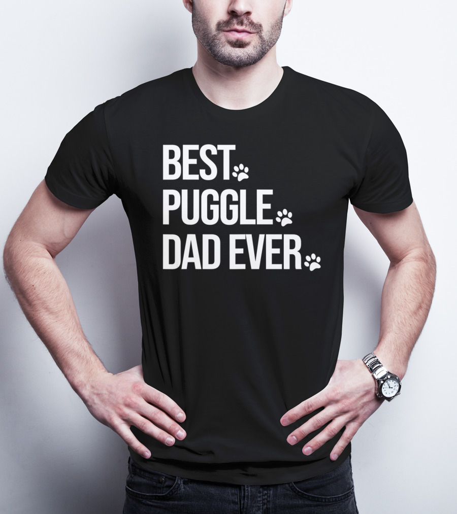 Best Puggle Dad Ever Paws T-Shirt