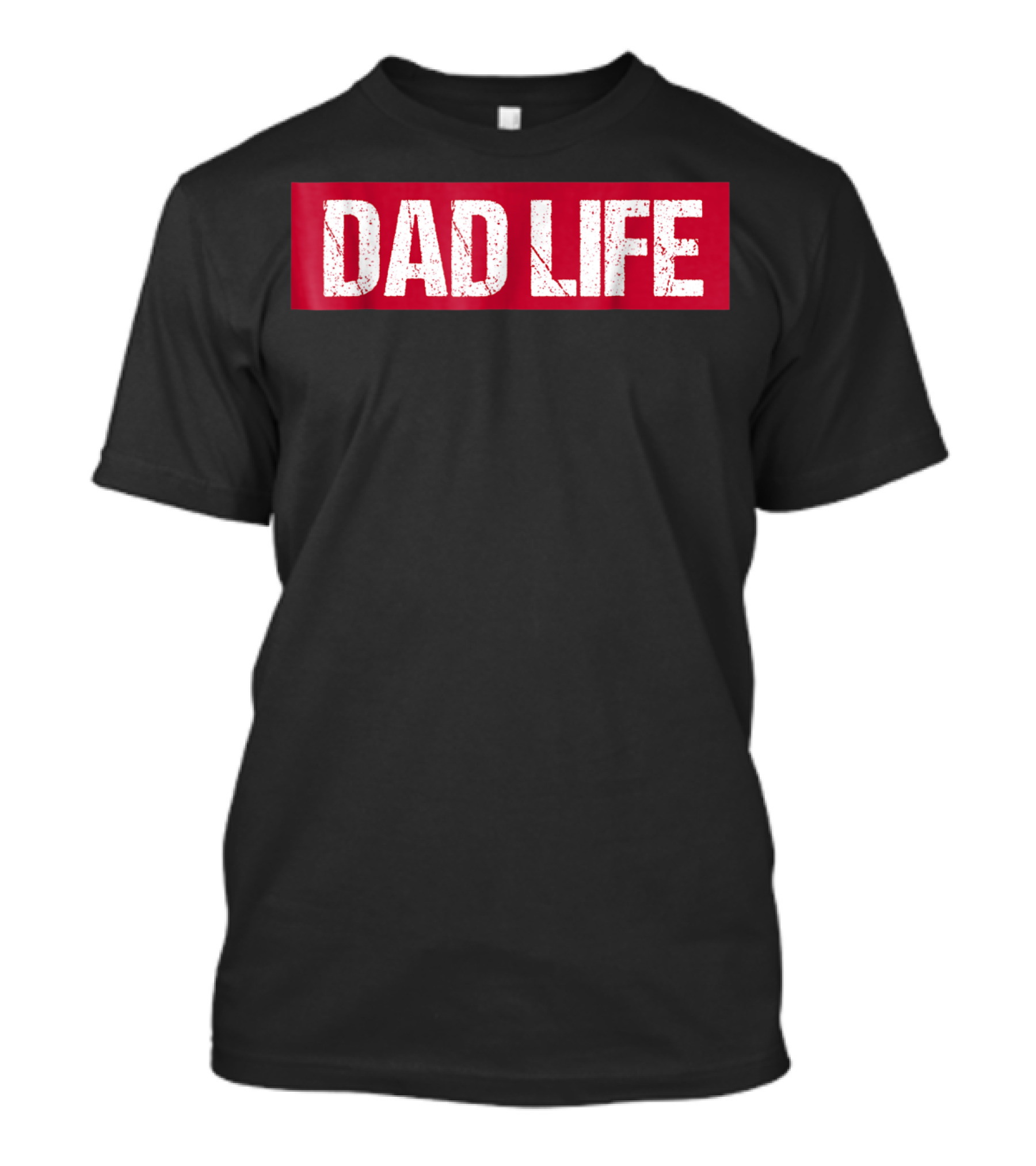 Mens Dad Life Red Block Text T-Shirt
