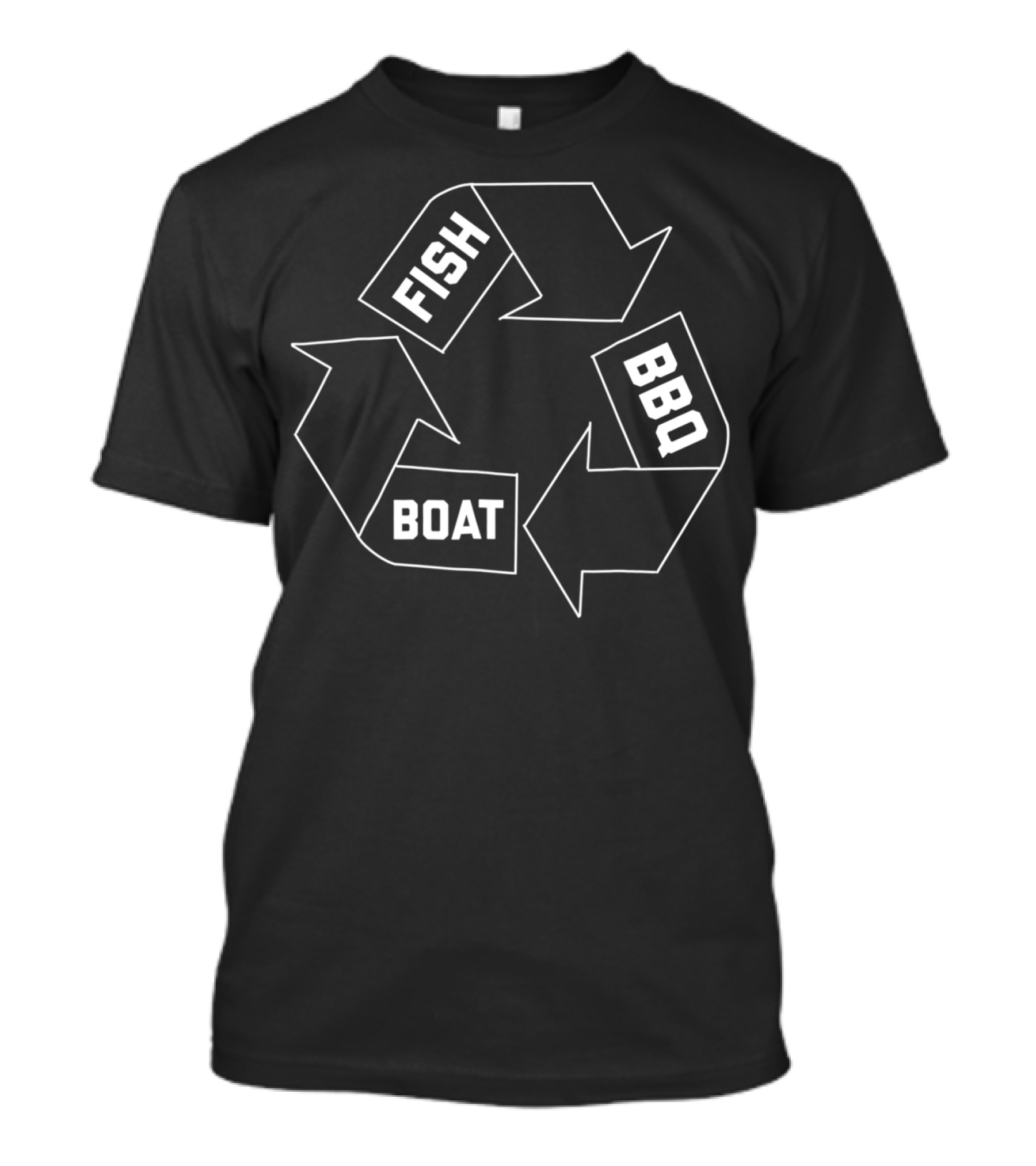 Fish Boat BBQ Dad Grill Sailing20 Recycle T-Shirt