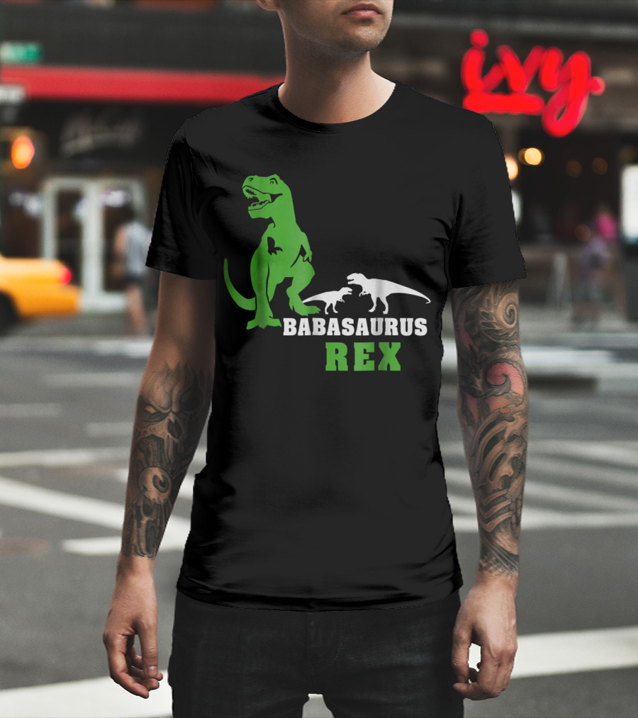 Babasaurus Rex Dinosaur Men Dad24 T-Shirt