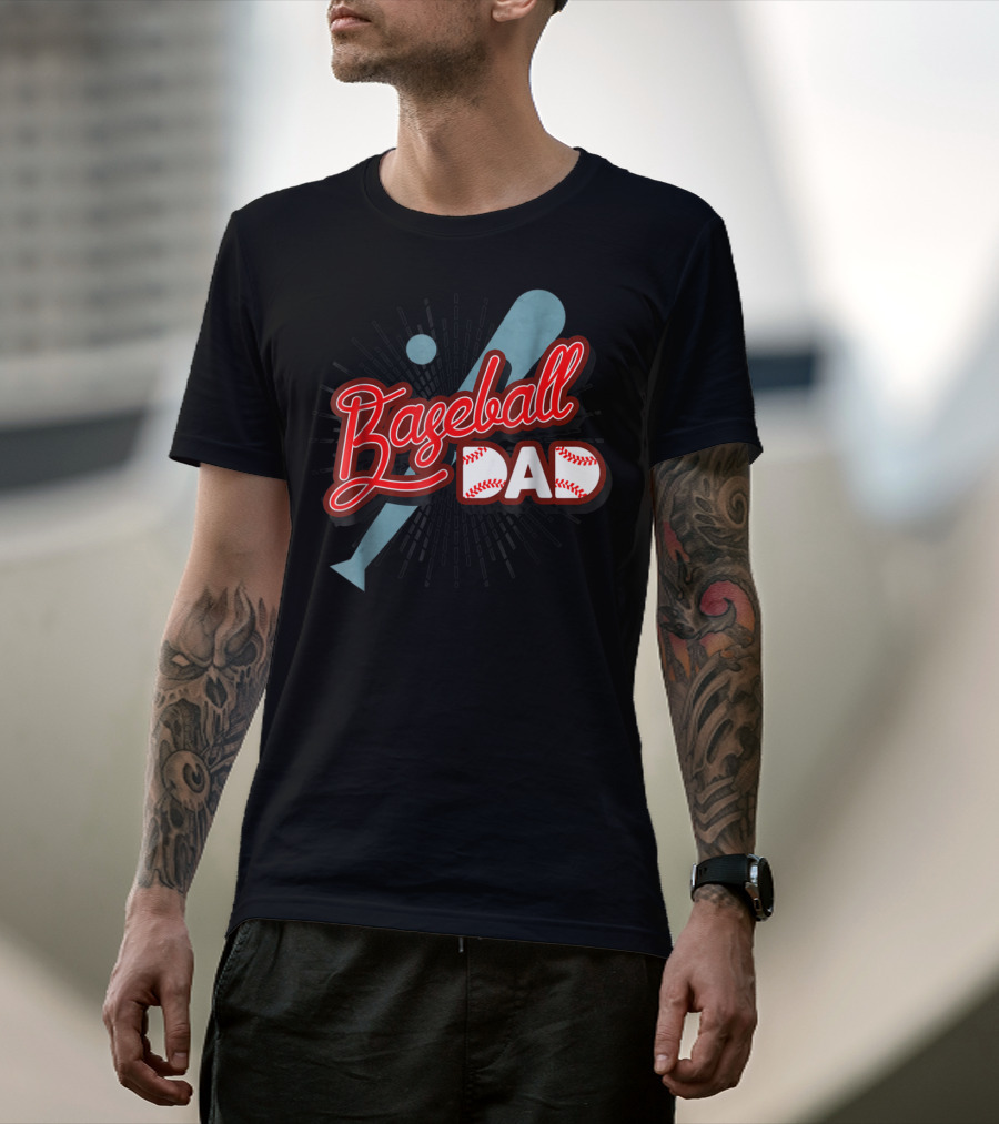 Baseball Dad Cute Dad Sport Bat And Ball T-Shirt