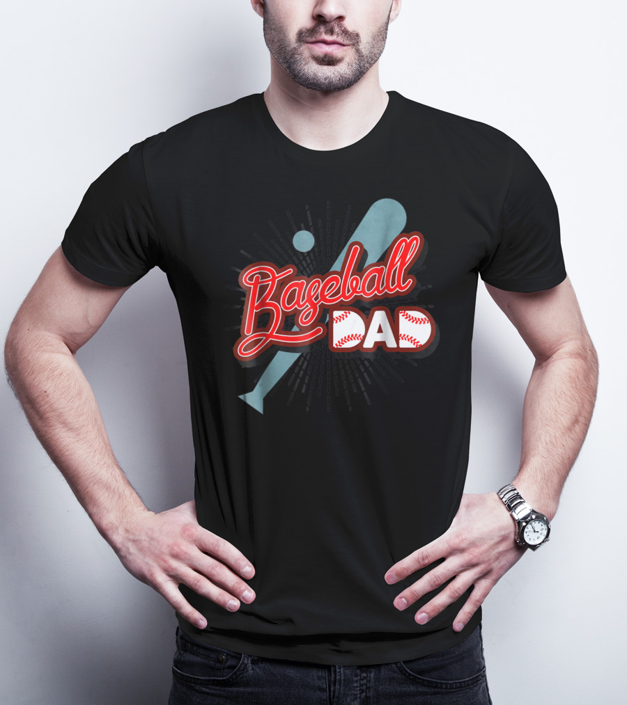 Baseball Dad Cute Dad Sport Bat And Ball T-Shirt