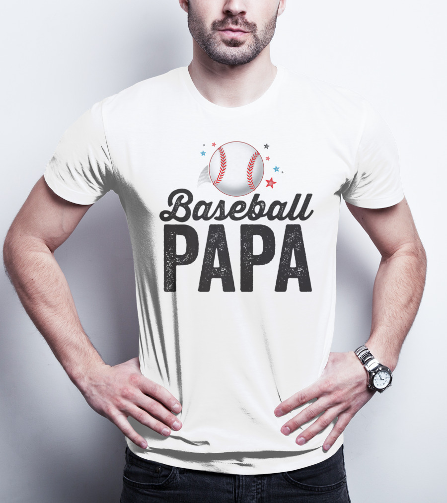 Baseball Papa Dad Father Grandpa Coach T-Shirt