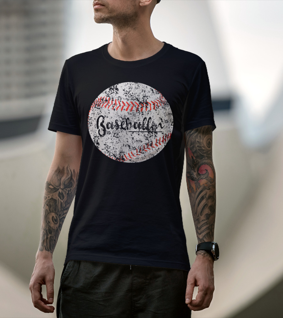 Baseballin Funny Baseball Player Grunge Baseball T-Shirt