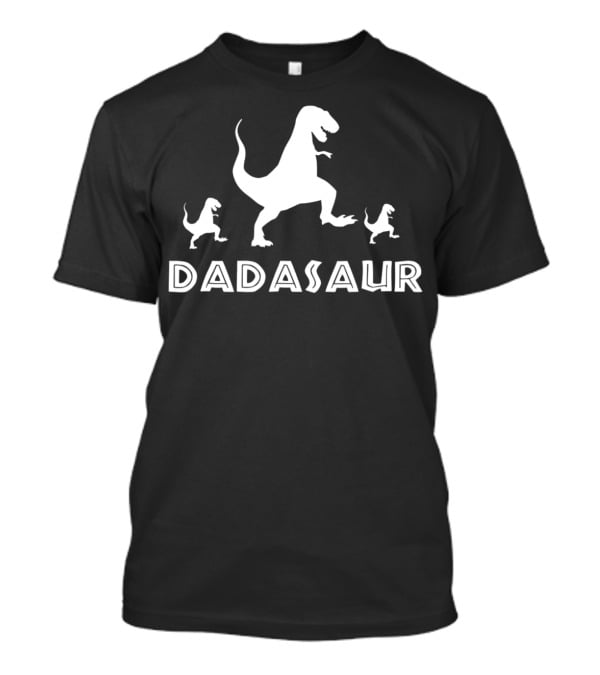 Dadasaur Funny Dinosaur Walking Silhouette With Baby Dinosaurs 29 T-Shirt