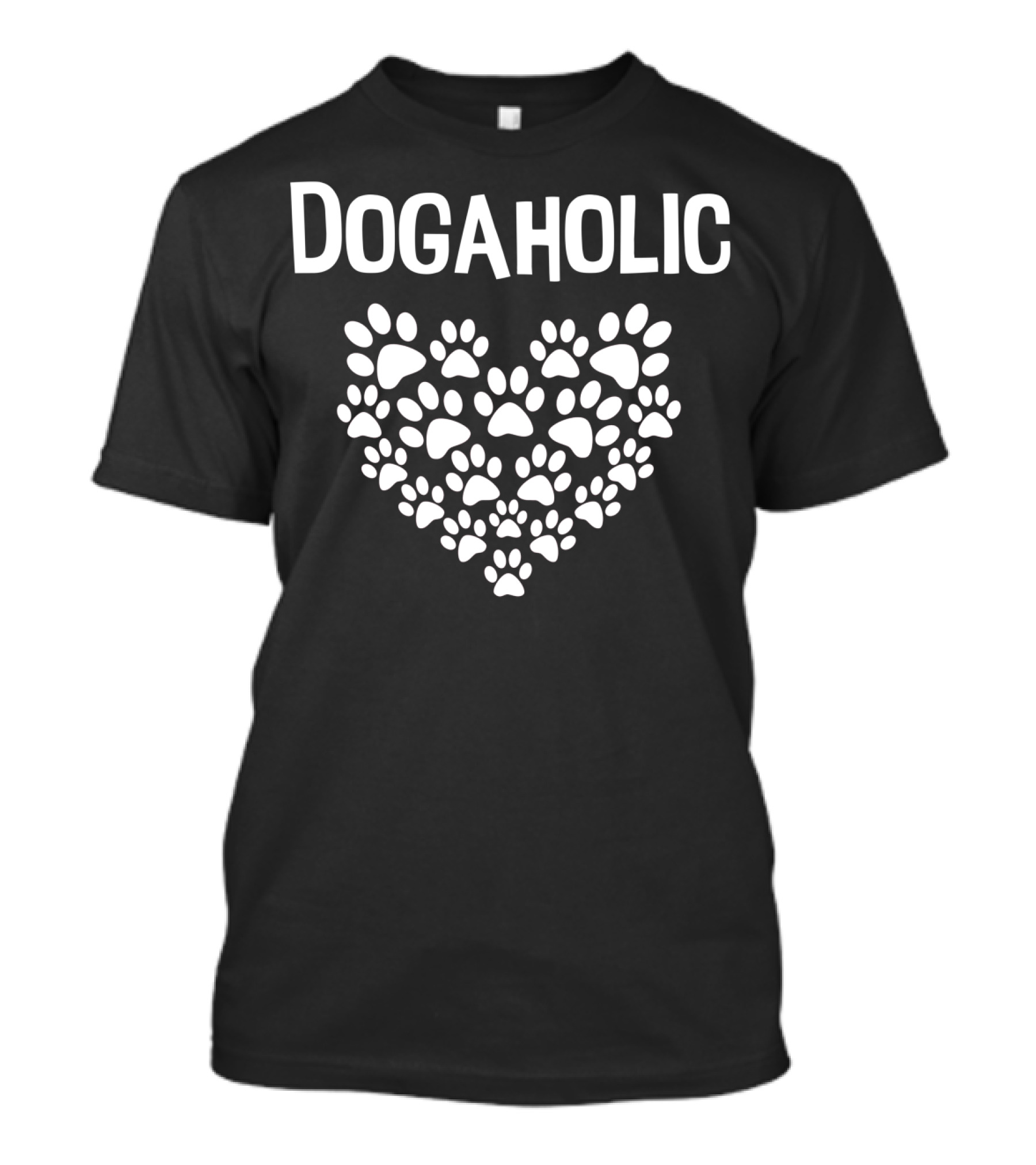 Dogaholic Heart Paw Print Dog Lover Moms Dads 17 T-Shirt