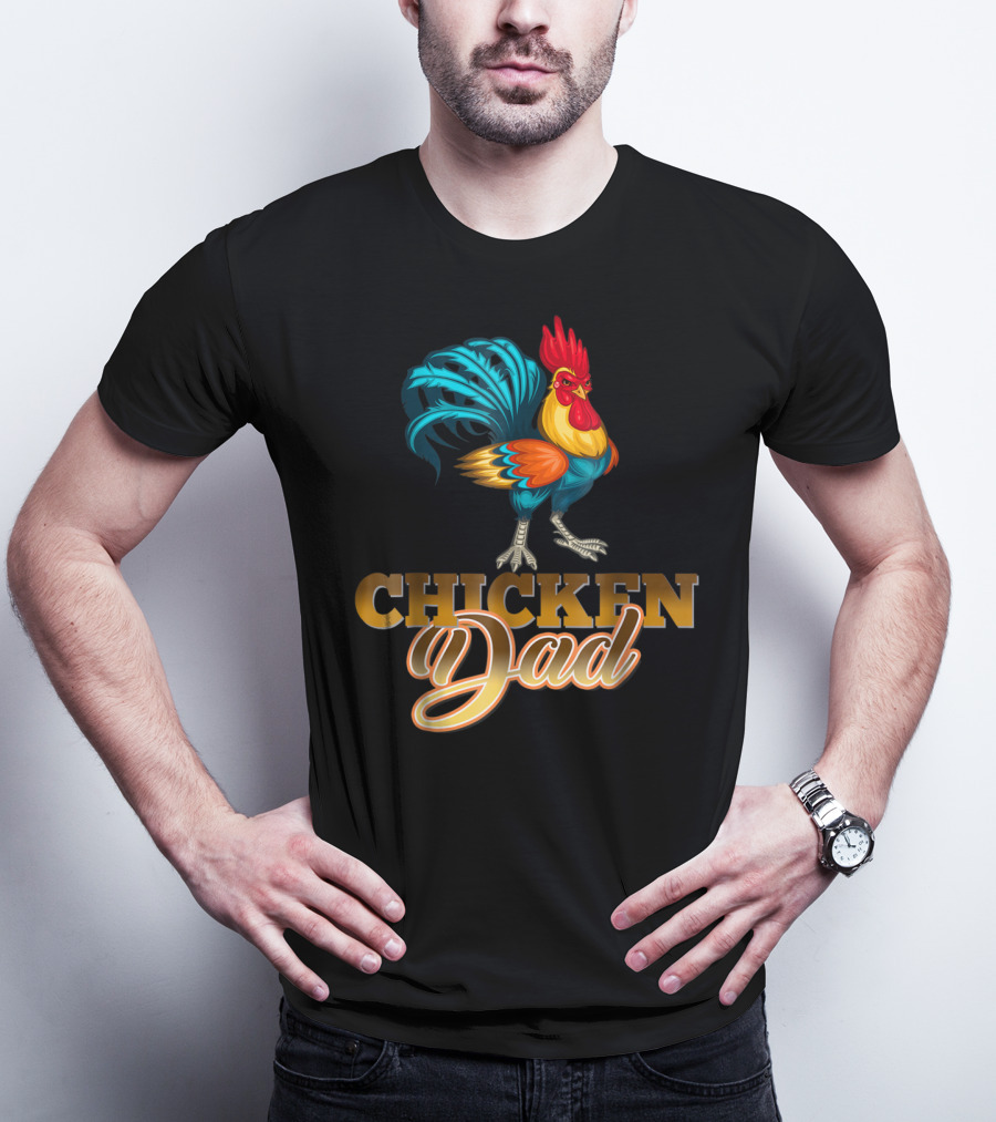 Chicken Dad Rooster Hen Farmers35 Funny T-Shirt