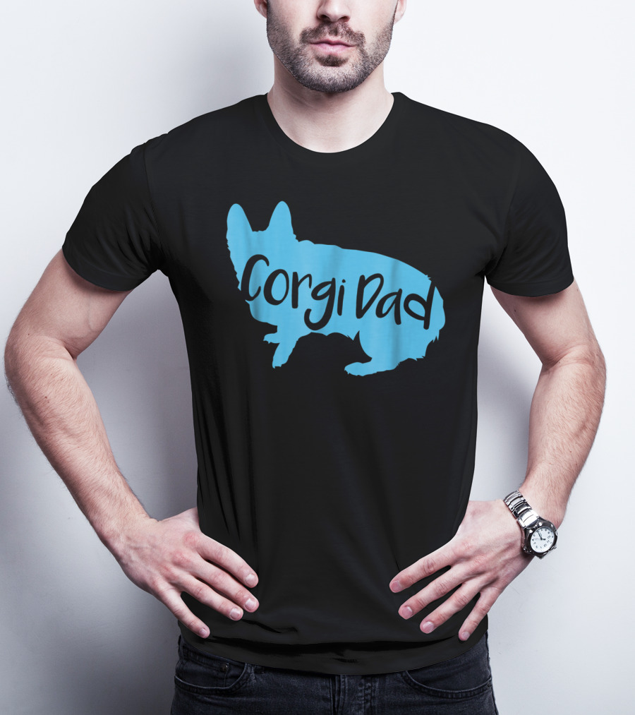 Cute Corgi Dad CorgiLover Welsh Pembroke Dog T-Shirt
