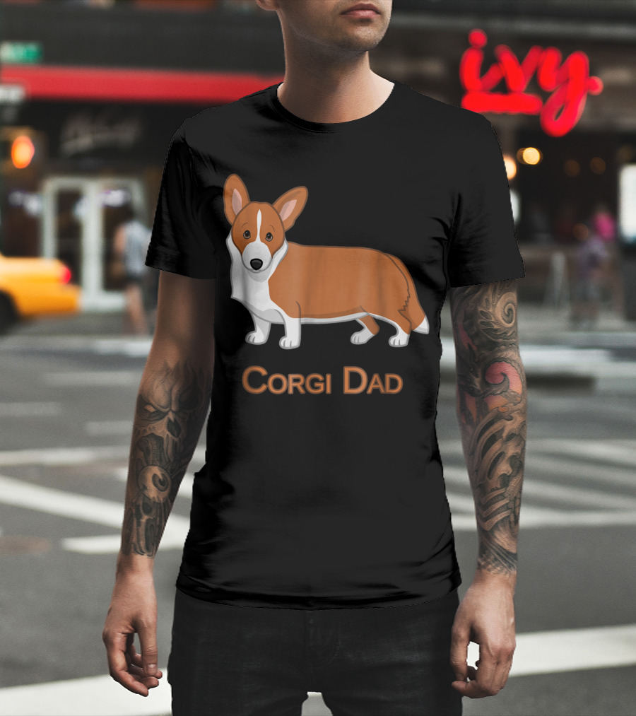 Corgi Dad Red Cardigan Welsh Dog Lovers 76 T-Shirt
