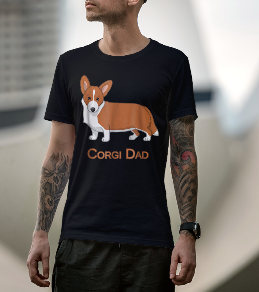 Corgi Dad Red Cardigan Welsh Dog Lovers 76 T-Shirt
