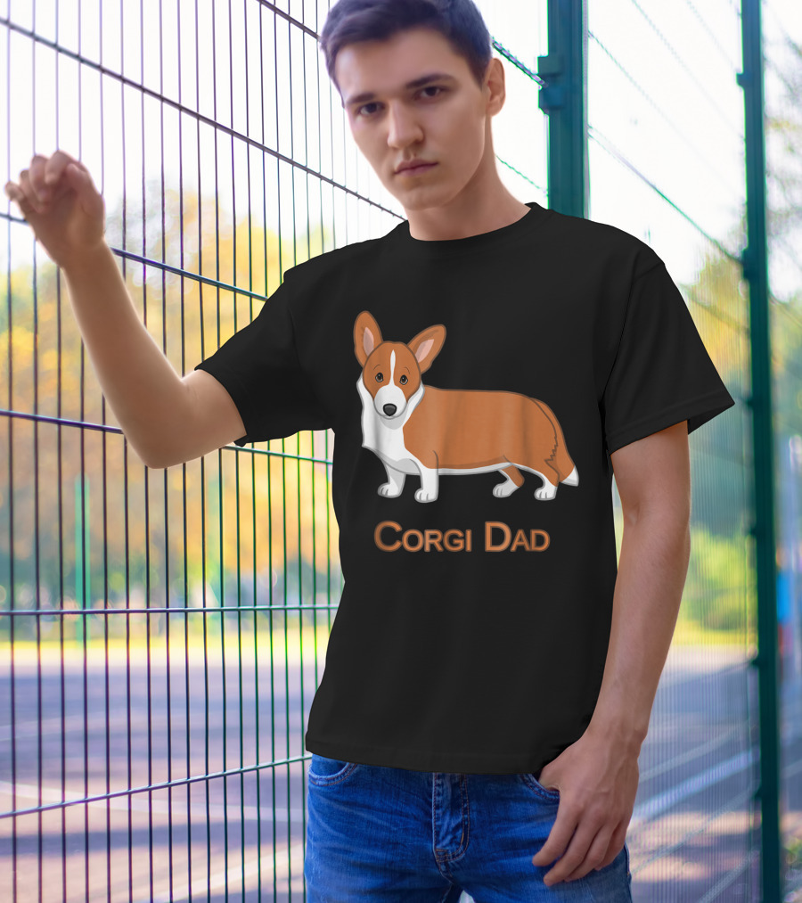 Corgi Dad Red Cardigan Welsh Dog Lovers 76 T-Shirt