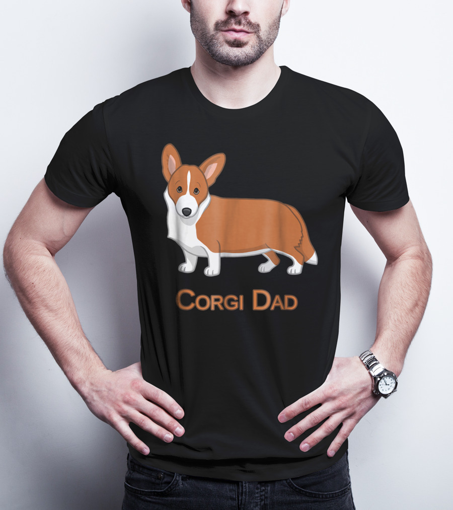Corgi Dad Red Cardigan Welsh Dog Lovers 76 T-Shirt