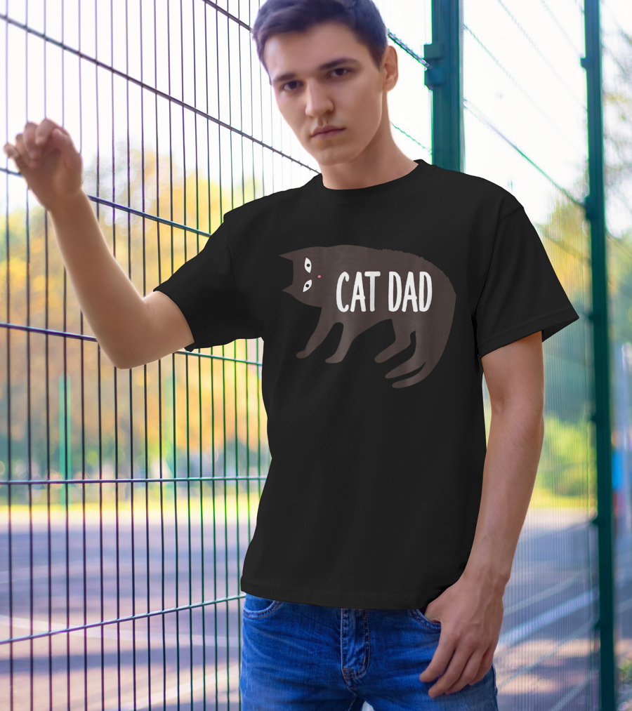 Cat Dad Cat Lovers Cat Owners Black Cat T-Shirt