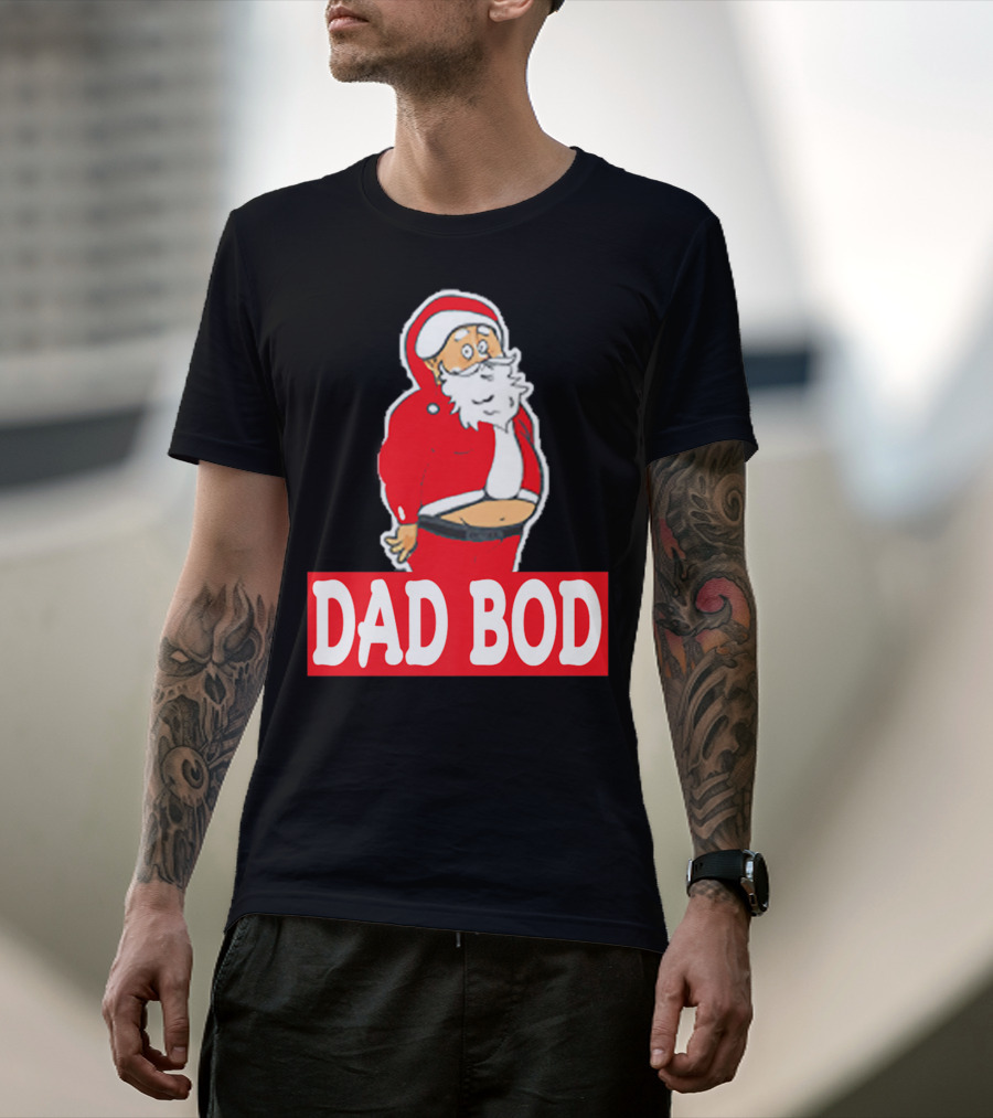 Dad Bod Funny Christmas Santa Belly UglyParty45 T-Shirt