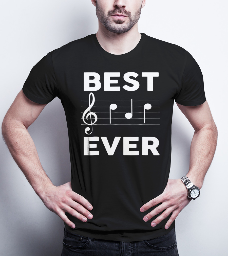 Best Music Dad Ever Best Ever Musician Piano Guitar Player T-Shirt