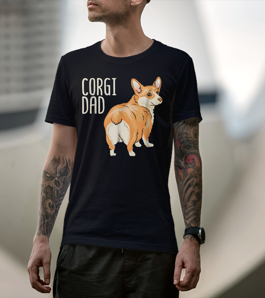 Corgi Dad Cute Dog Pet Owner Adopt Rescue T-Shirt