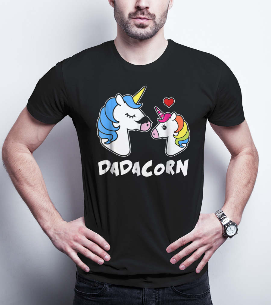 DADACORN Unicorn Dad And Daughter Love 33 T-Shirt