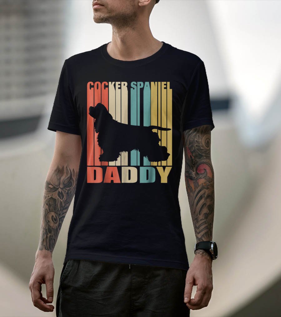 Cocker Spaniel Daddy Vintage Dog42 Love T-Shirt
