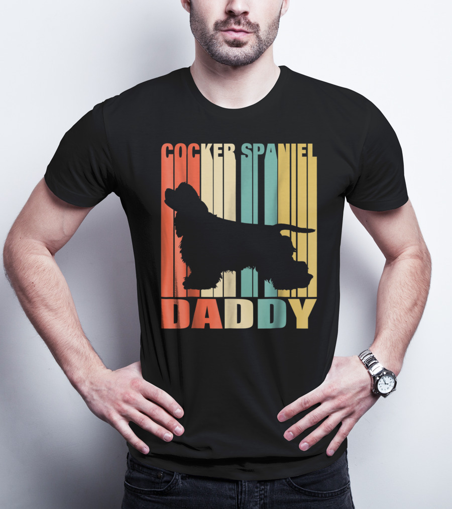 Cocker Spaniel Daddy Vintage Dog42 Love T-Shirt