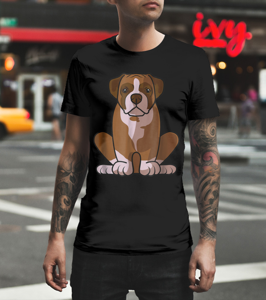 Boxer Dog Sitting Patiently For The Holidays T-Shirt