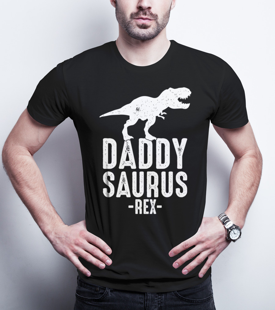 Daddysaurus Rex Daddy Dinosaur Pun T-Shirt