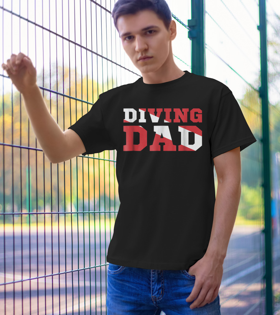 Diving Dad Scuba Flag T-Shirt