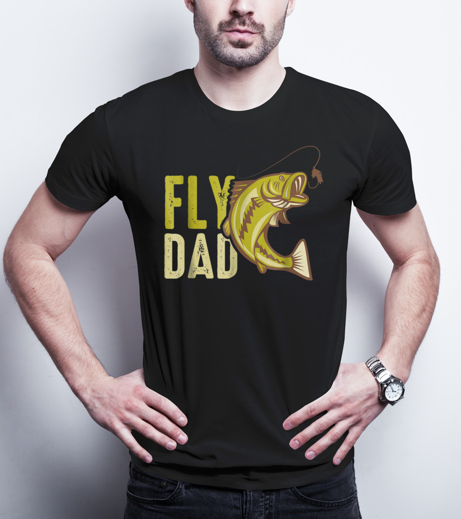 Fly Dad Bass Fishing Fisherman T-Shirt