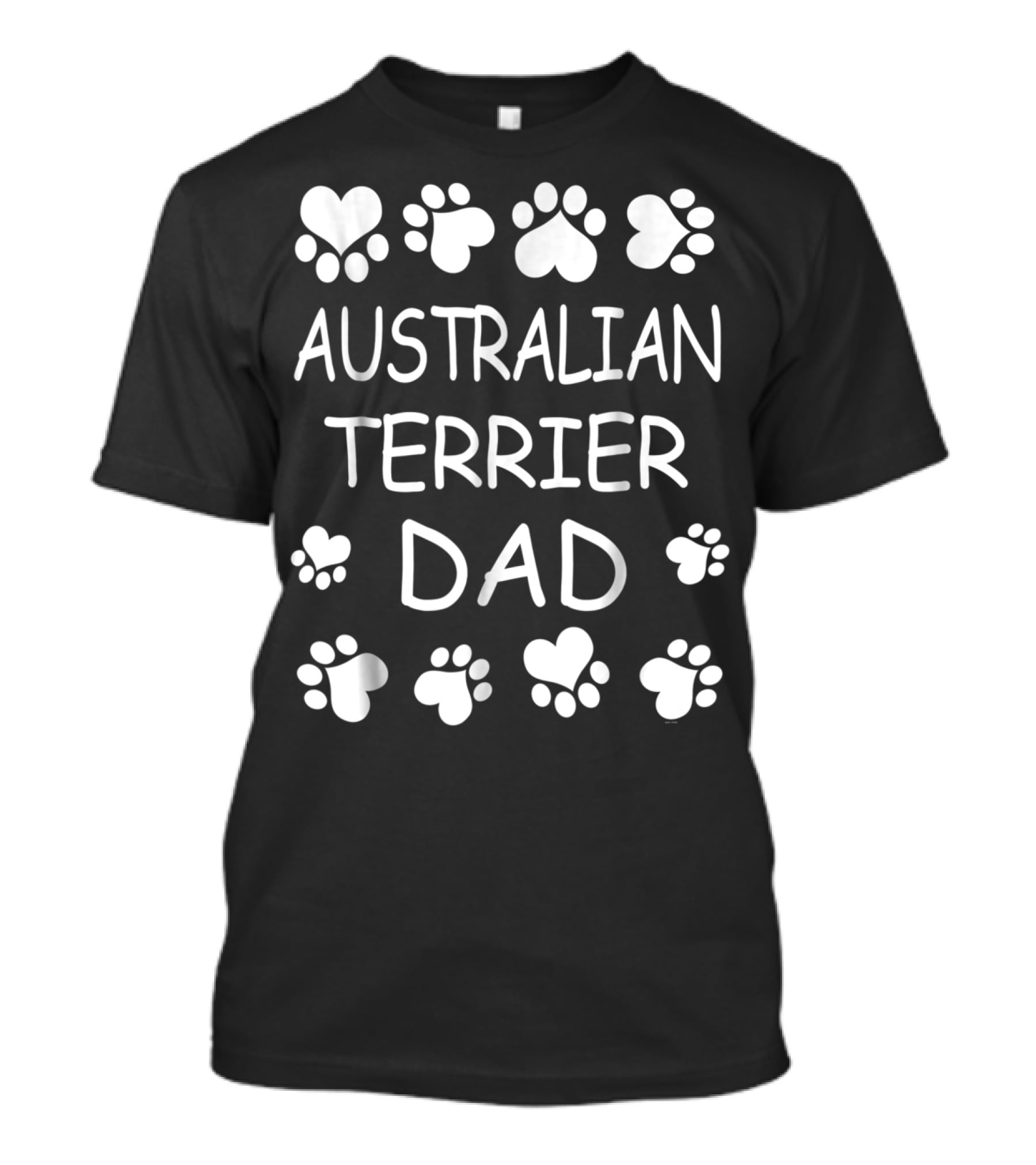 Australian Terrier Dad Paw And Heart T-Shirt