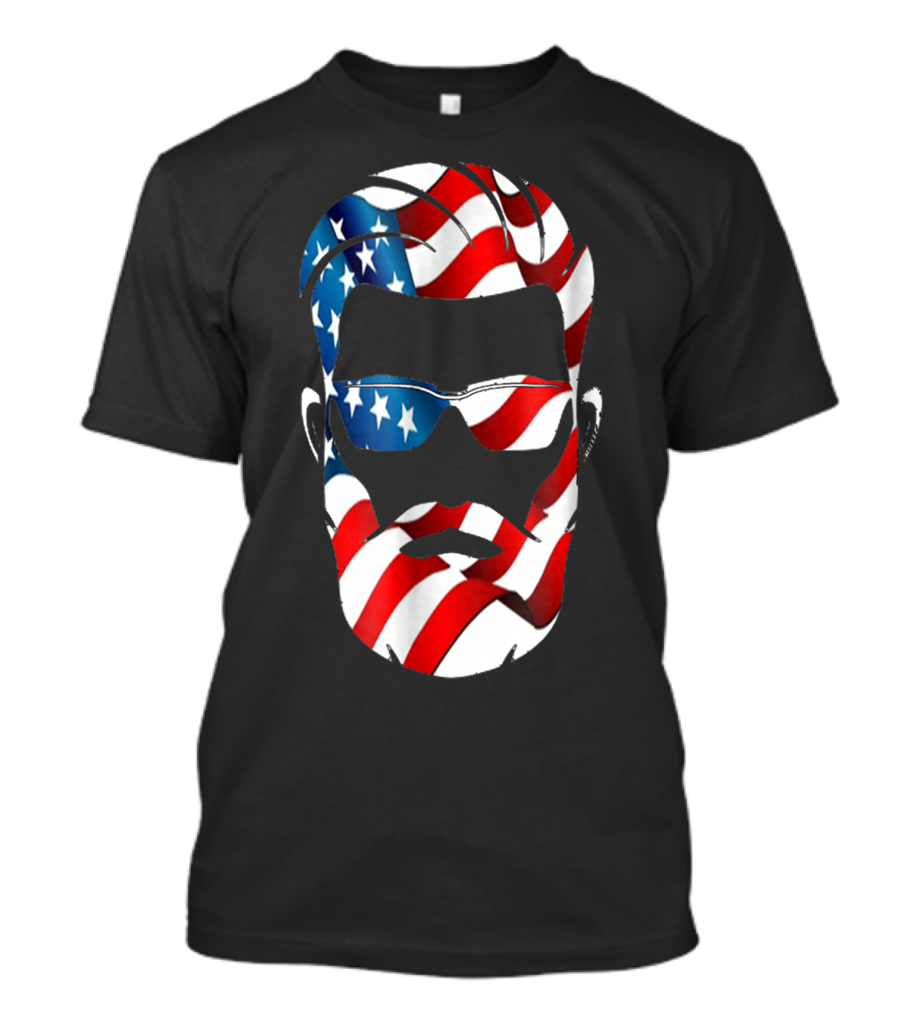 Bearded Dad US Flag Independence Day T-Shirt