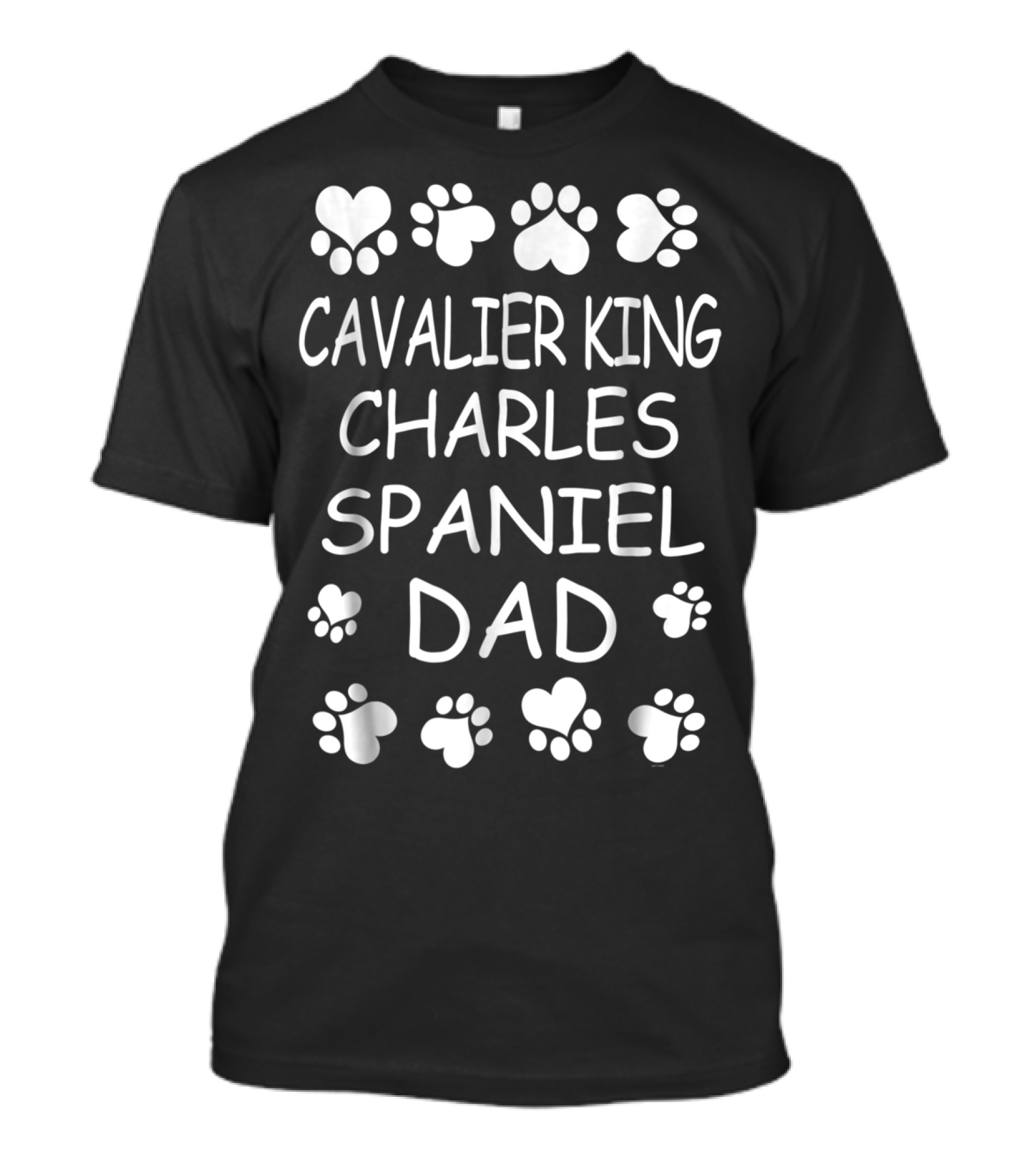 Cavalier King Charles Spaniel Dad Paw Heart Design Christmas Tee96 T-Shirt