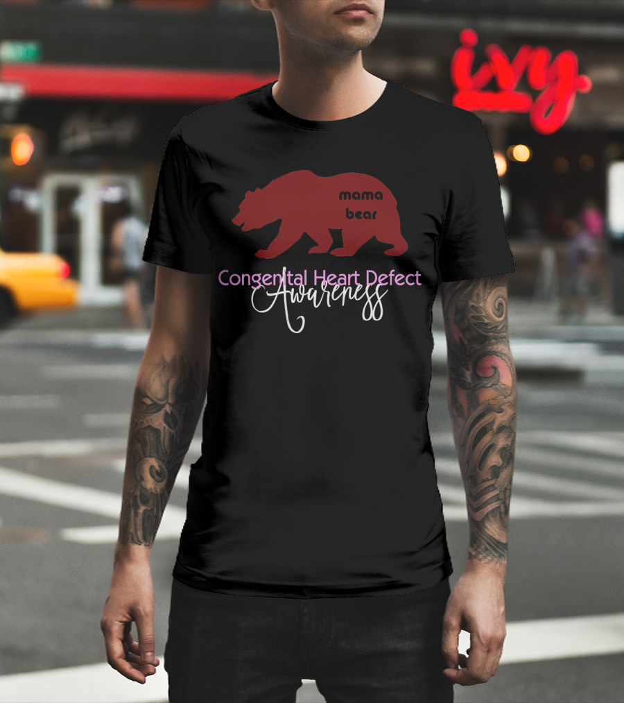 Mama Bear Congenital Heart Defect Awareness T-Shirt