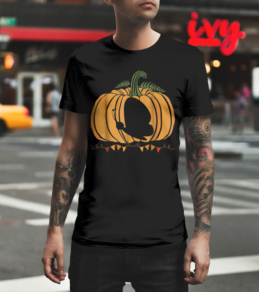 Cool Butterfly And Pumpkin Halloween For Kid Dad Mom T-Shirt
