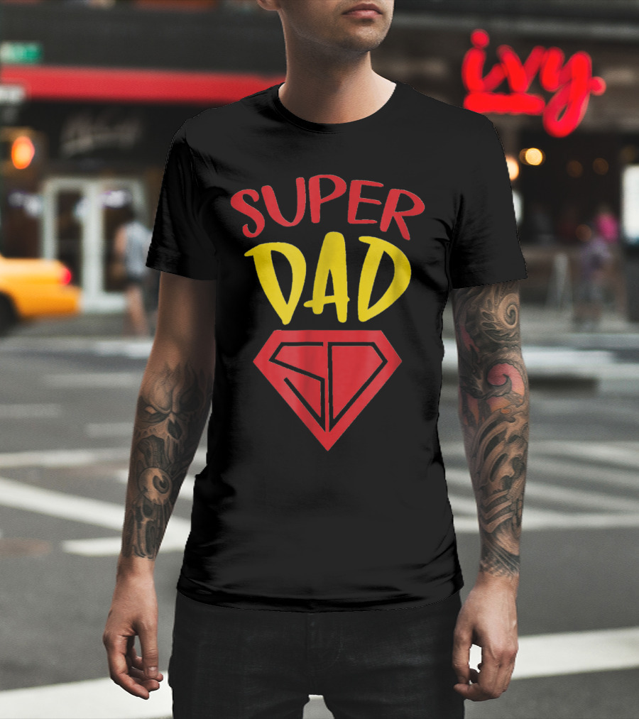 Fathers Day Super Dad SD Symbol A Dads Life Matters T-Shirt