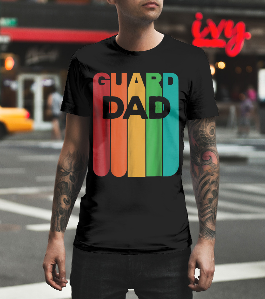 Color Guard Dad Rainbow Stripes T-Shirt