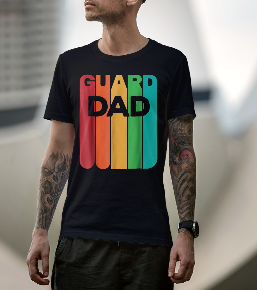 Color Guard Dad Rainbow Stripes T-Shirt