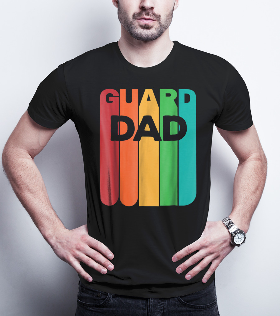 Color Guard Dad Rainbow Stripes T-Shirt