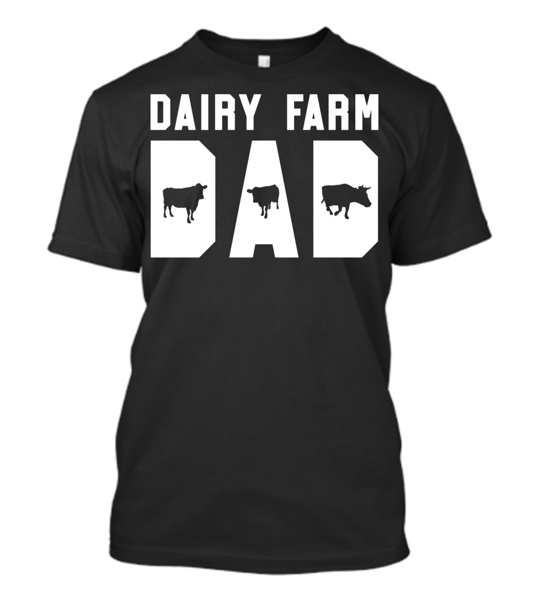 Dairy Farm Dad Funny Mens Cow Black12 T-Shirt
