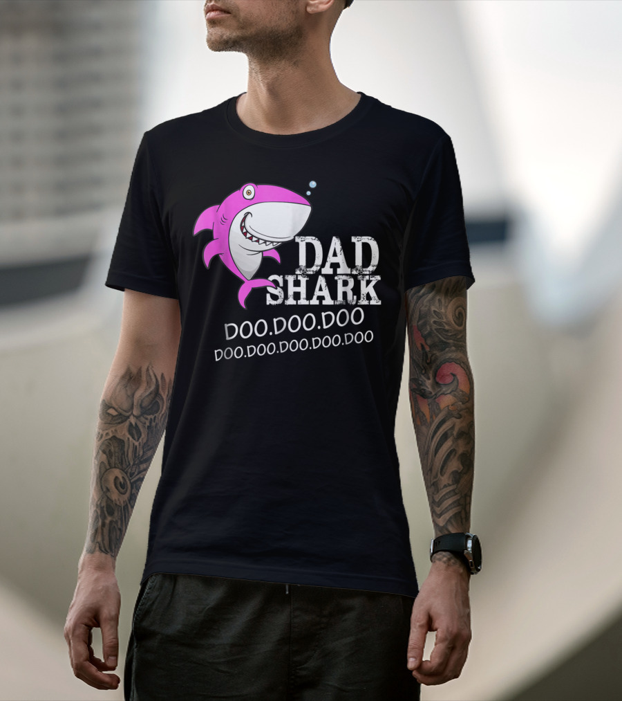Dad Shark Doo Doo Doo Halloween Christmas Family Shark T-Shirt