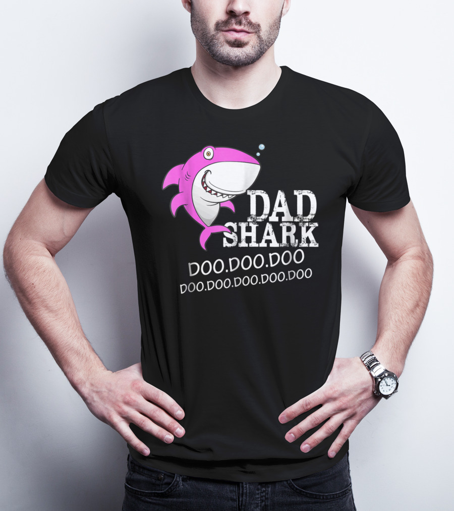 Dad Shark Doo Doo Doo Halloween Christmas Family Shark T-Shirt