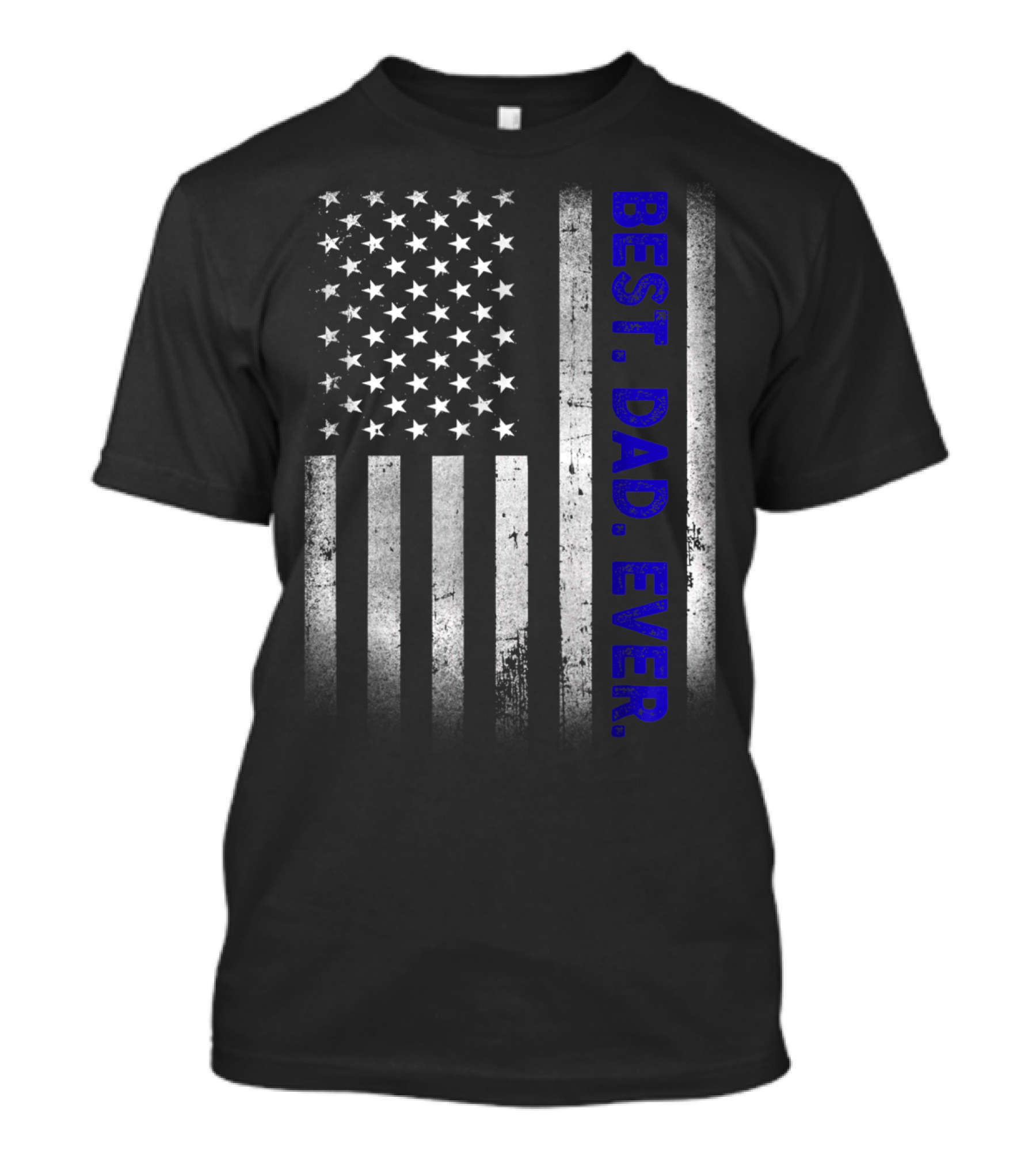 Best Dad Ever American Flag Thin Blue Line Police 14 T-Shirt