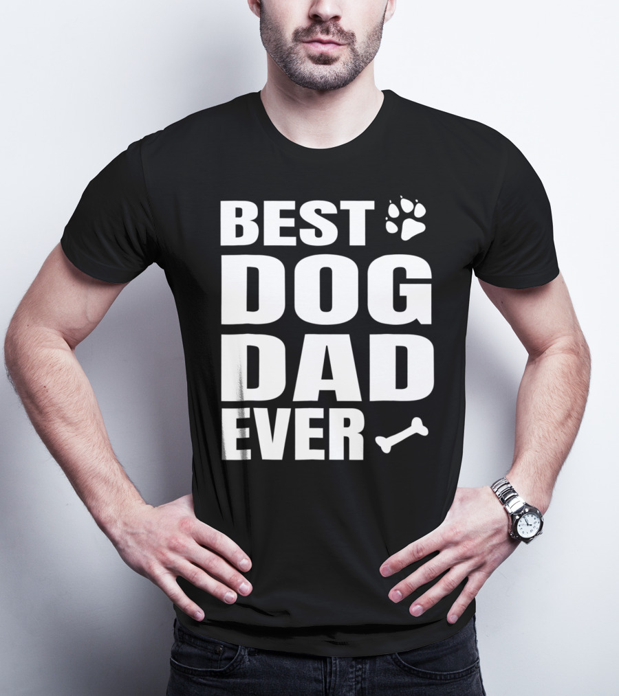 Best Dog Dad Ever Paw Bone Distressed Idea61 T-Shirt