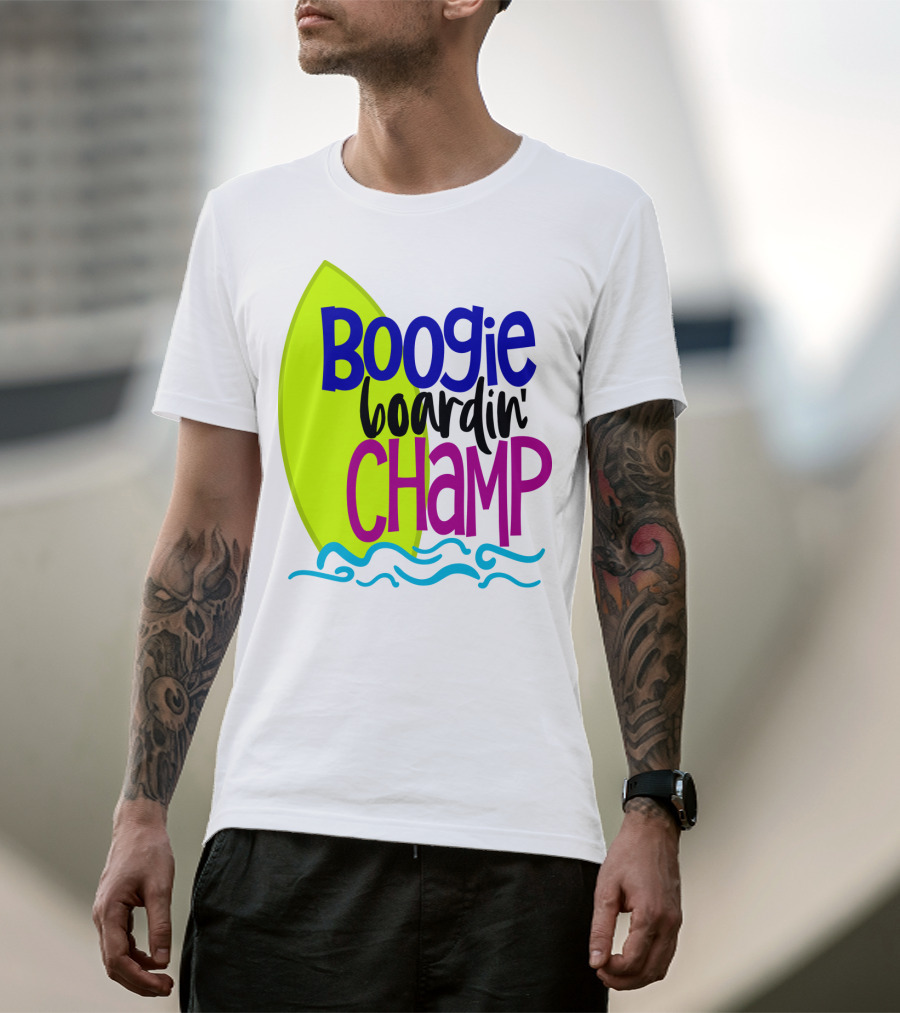Boogie Boardin' Champ Surfing Summer Dad43 T-Shirt